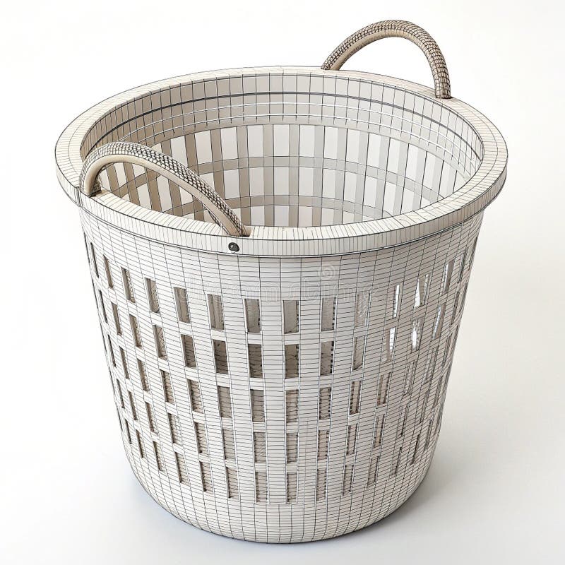 Basic Laundry Basket Simple Lines Stock Illustration - Illustration of ...