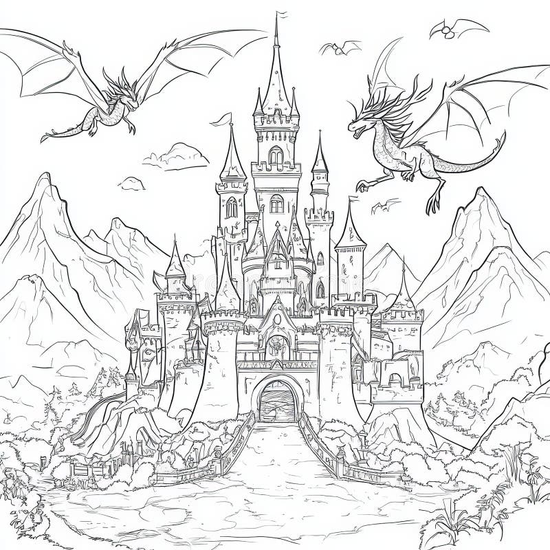 House Dragons Colouring Pages Stock Photos - Free & Royalty-Free Stock ...