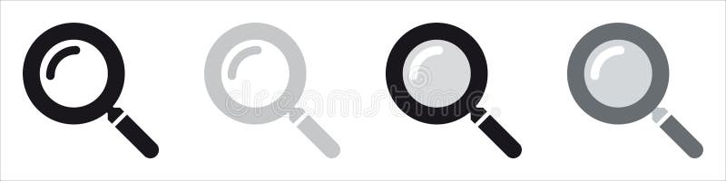 Search Symbol Icons Set. Magnifier. Zoom Button. Stock Vector ...