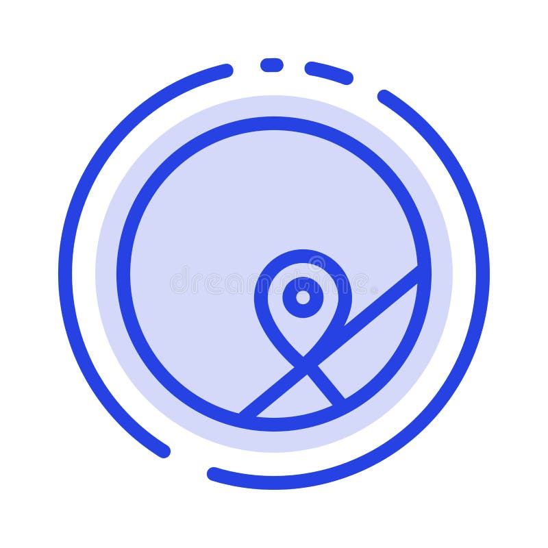 Basic, Map, Location, Map Blue Dotted Line Line Icon Stock Vector ...