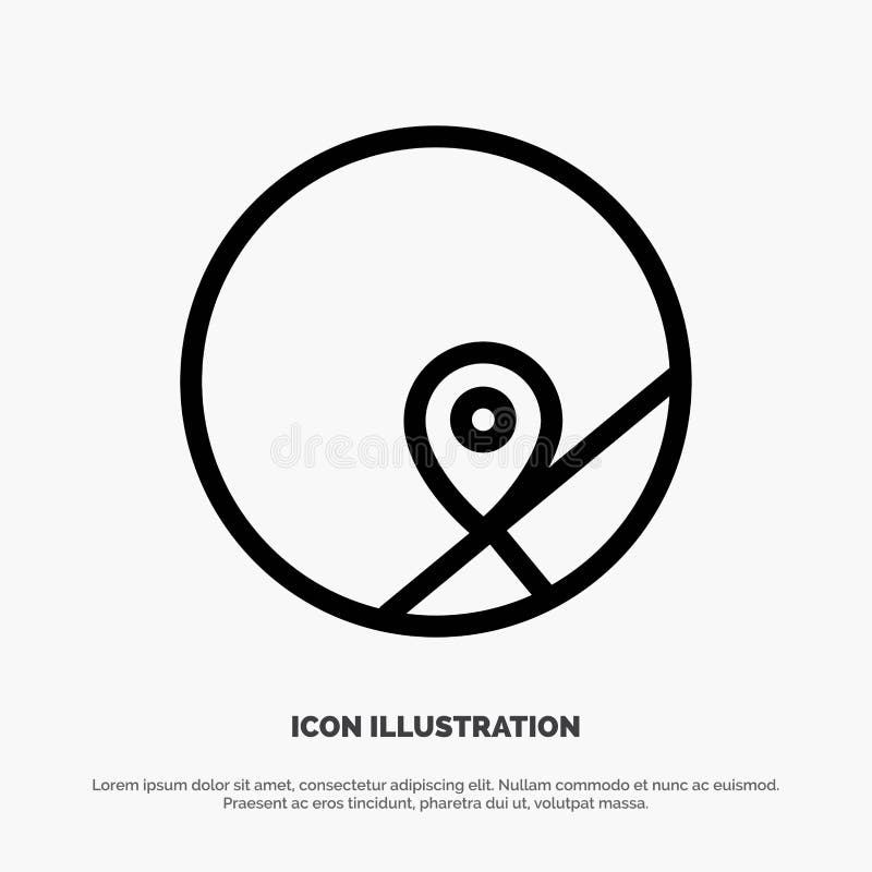 Basic, Map, Location, Map Line Icon Vector Stock Vector - Illustration ...