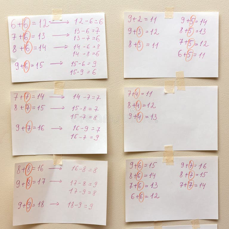 Basic Math Examples for a Child To Learn and Remember Stock Photo ...