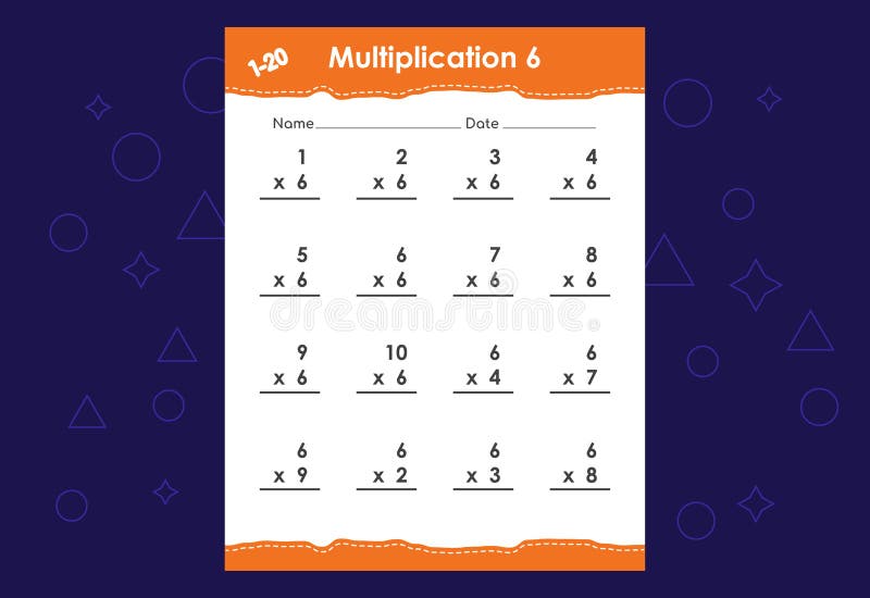 Basic Math Multiplication for Kids. an Educational Worksheet for Kids ...