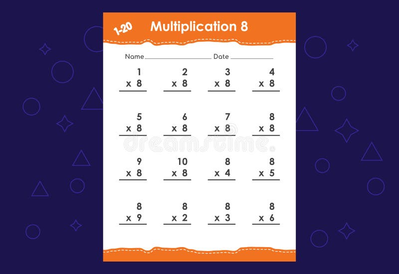 Basic Math Multiplication for Kids. an Educational Worksheet for Kids ...