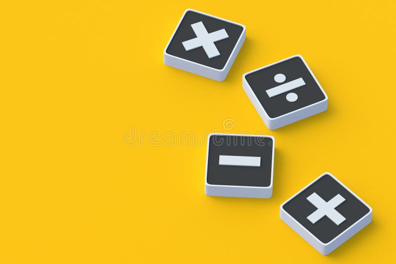 Basic Math Signs. Mathematical Symbols on Buttons Stock Illustration ...