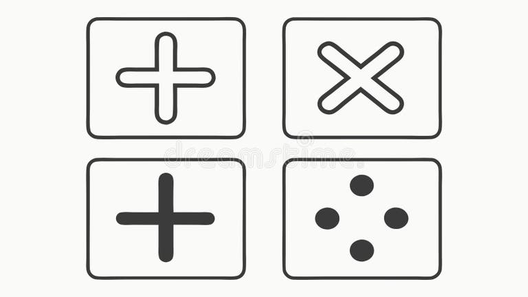 Basic Math Symbols: Plus, Minus, Multiply, Divide, Dice Vector Design ...