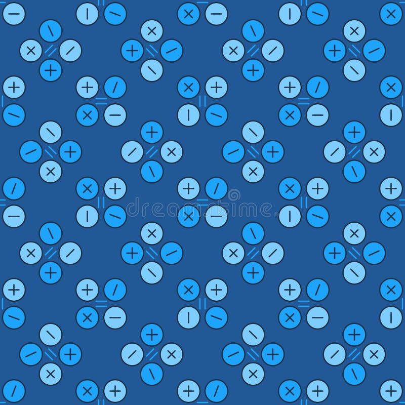 Basic Math Symbols Vector Mathematics Colored Seamless Pattern Stock ...