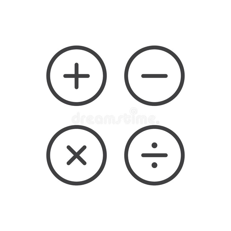 Basic Mathematical, Calculation Sign. Vector Icon Template Stock Vector ...