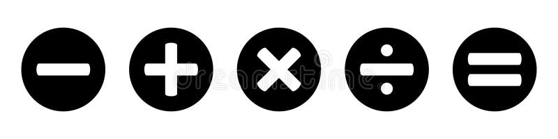 Basic Mathematical Icon, Basic Mathematical Symbol. Set of Mathematical ...