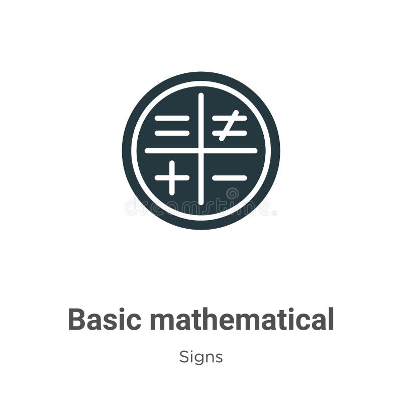 Basic Mathematical Symbols Vector Icon on White Background. Flat Vector ... Basic Mathematical Symbols Vector Icon on White Background. Flat Vector ...