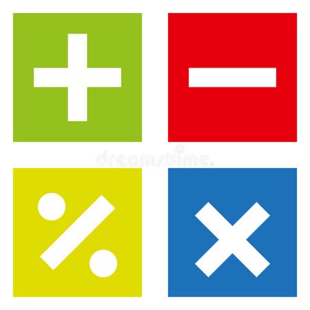 Basic Mathematical Symbols on White Background Stock Vector ...