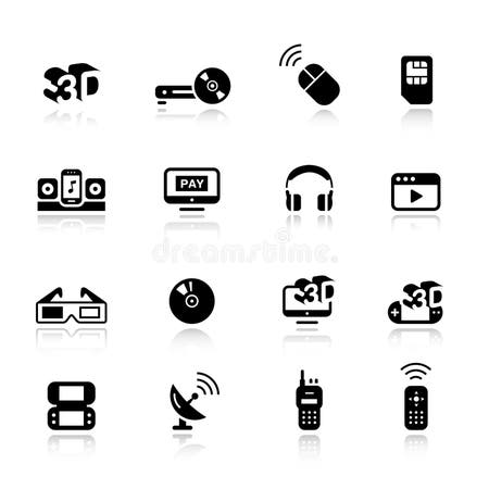 Basic - Media Icons stock vector. Illustration of game - 22267786