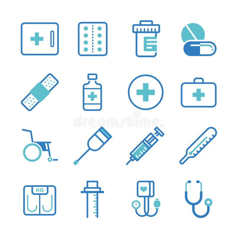Basic - medical icons stock vector. Illustration of file - 19823022