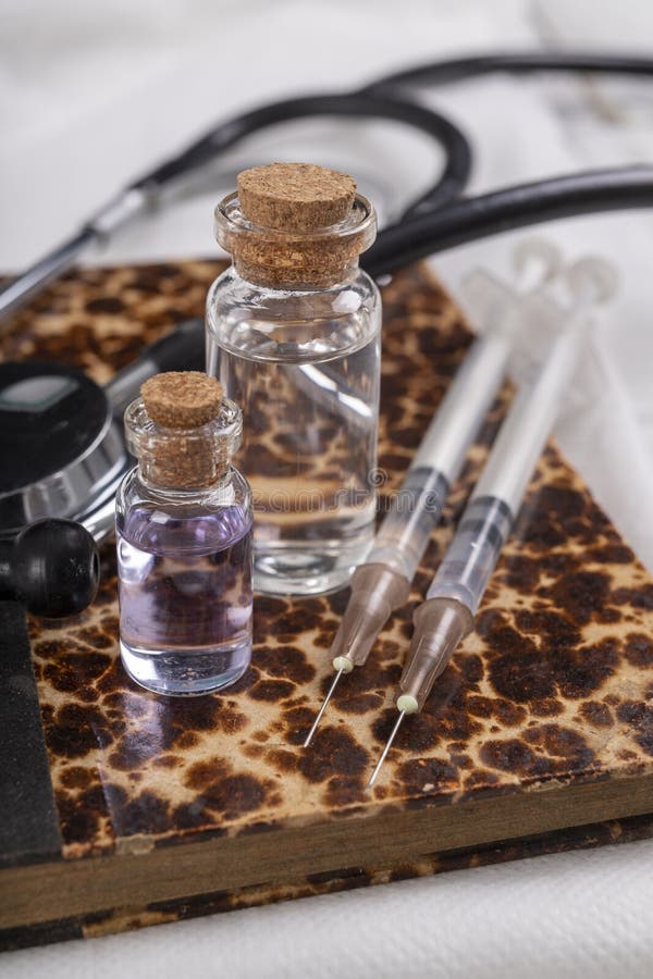 Basic Medical Kit Prepared for Vaccinations. Protective Clothing and ...