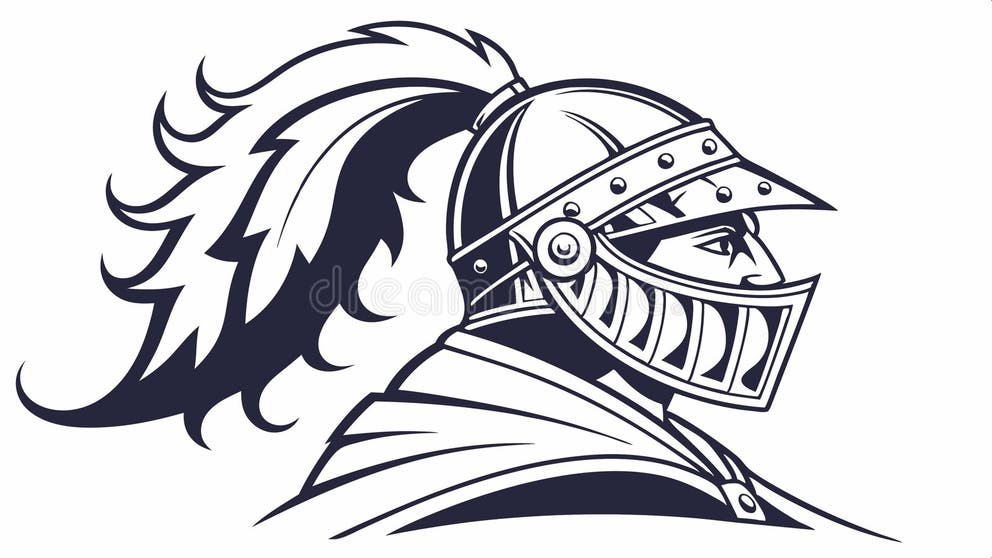 Simple Knight Helmet Vector, Minimalist Armor Design, Basic Medieval ...