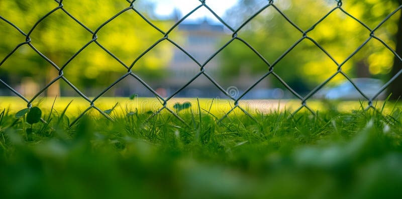 Basic Metal Chain-link Fence for Securing an Industrial Park Stock ...