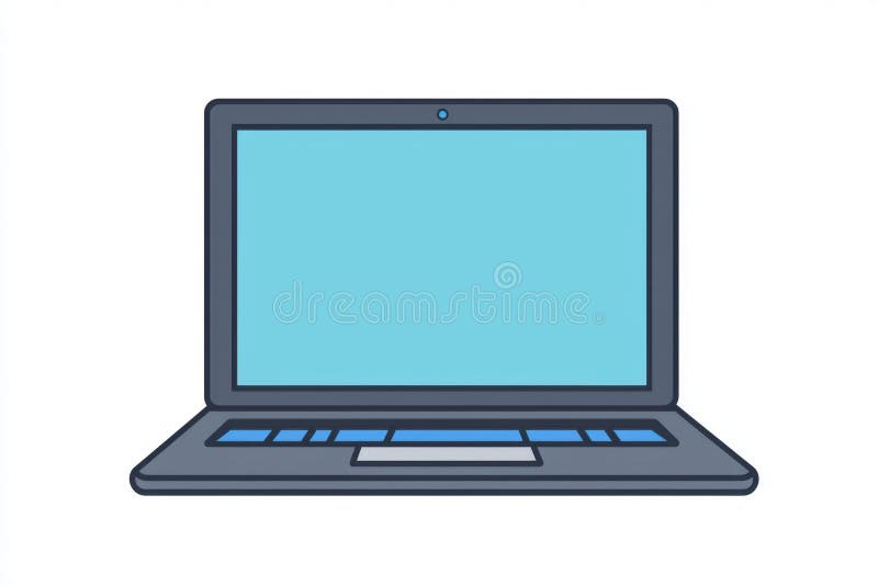 A Basic, Minimalistic Clipart Representation of a Laptop Stock ...