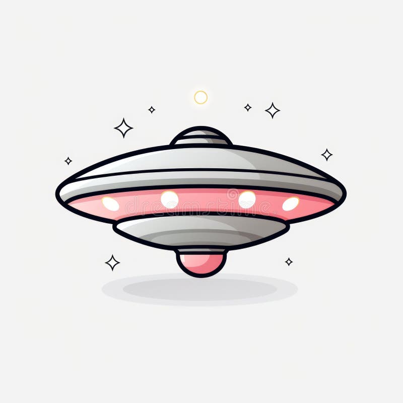 Basic Minimalistic UFO Isolated on White Background AI Generated Stock ...