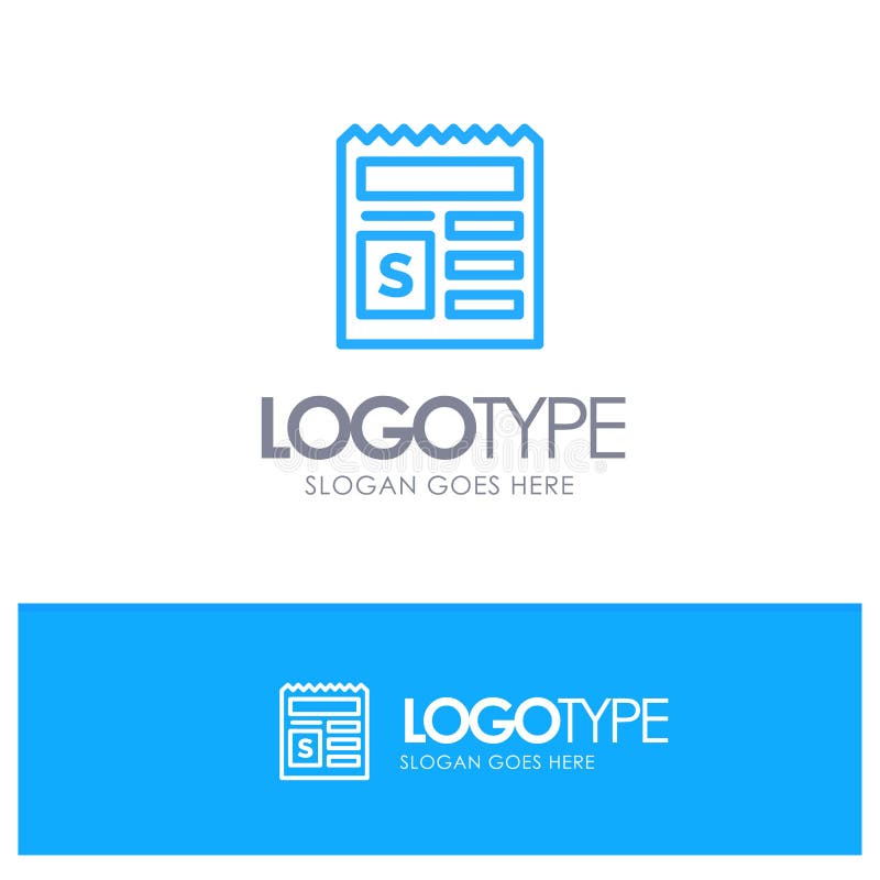 Basic, Money, Document, Bank Blue OutLine Logo with Place for Tagline ...