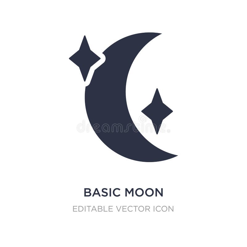Basic Moon Icon Vector Sign and Symbol Isolated on White Background ...