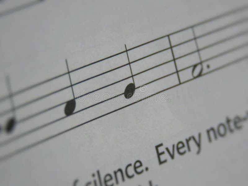 Basic Musical Notes with Some Text Stock Photo - Image of musical, blur ...