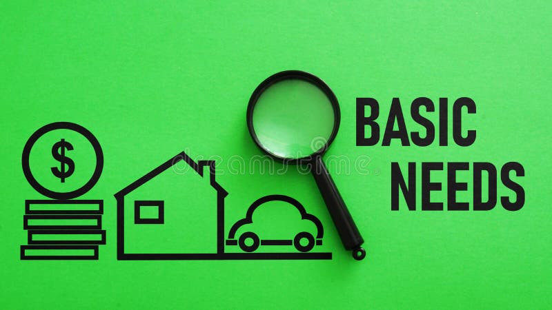Basic Needs are Shown Using the Text Stock Image - Image of economic ...
