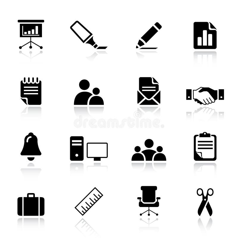 Basic - Office and Business Icons Stock Vector - Illustration of ...