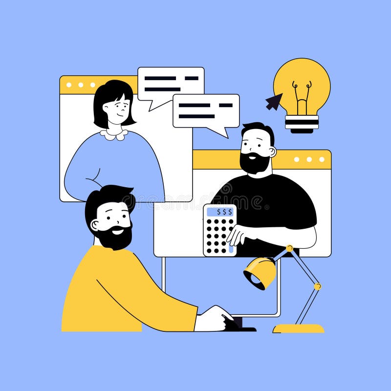 Basic Office Concept for Modern Web Design. People Discussing Strategy ...