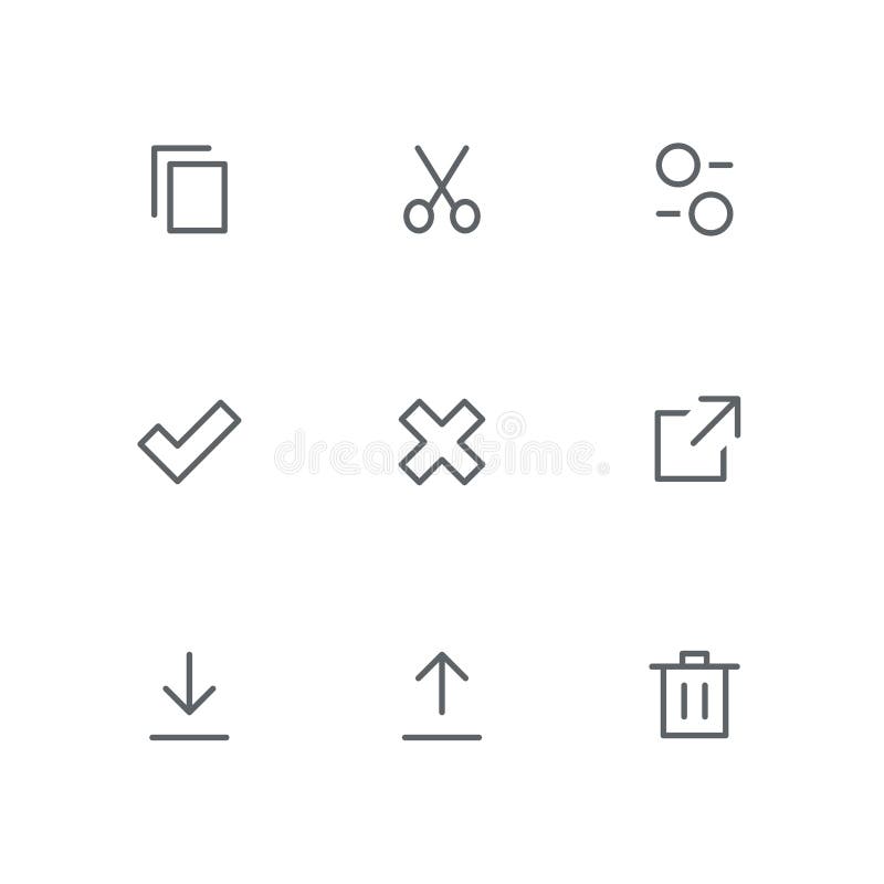 Basic outline icon set 08 stock vector. Illustration of error - 122364407