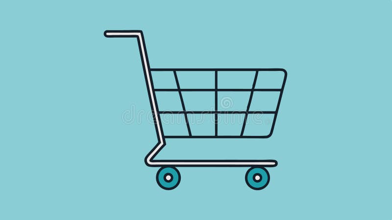 Basic Outline a Simple Outlinestyle Drawing of a Shopping Cart ...