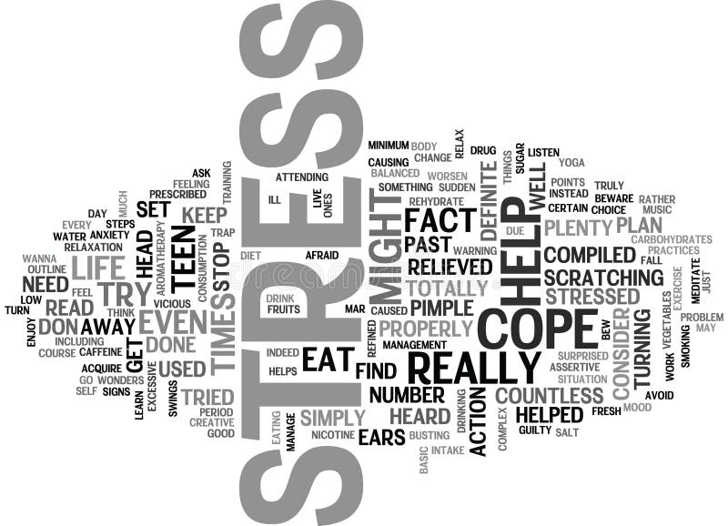 A Basic Outline To Cope with Stress Word Cloud Stock Illustration ...
