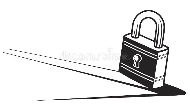 Basic Padlock Symbol with Cast Shadow, Flat Design, Vector Design ...
