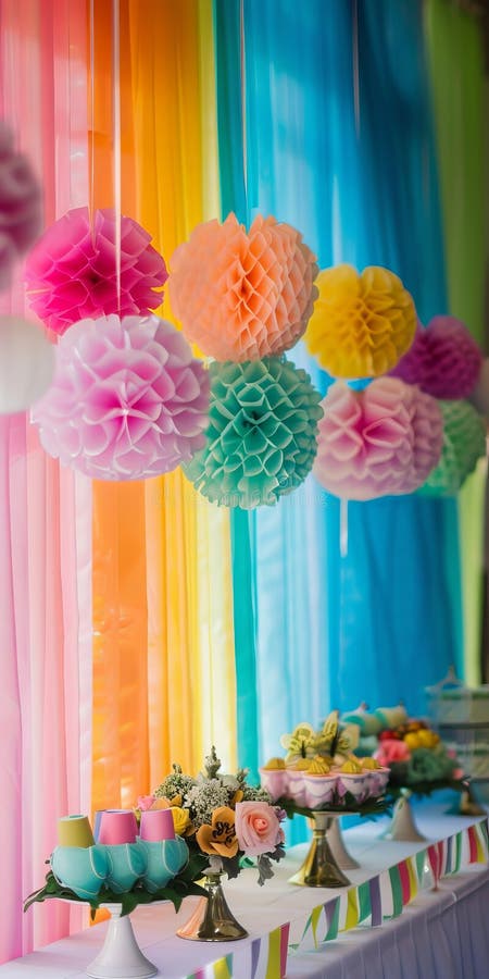 Basic Party Decor Arranged Against a Simple yet Impactful Backdrop ...