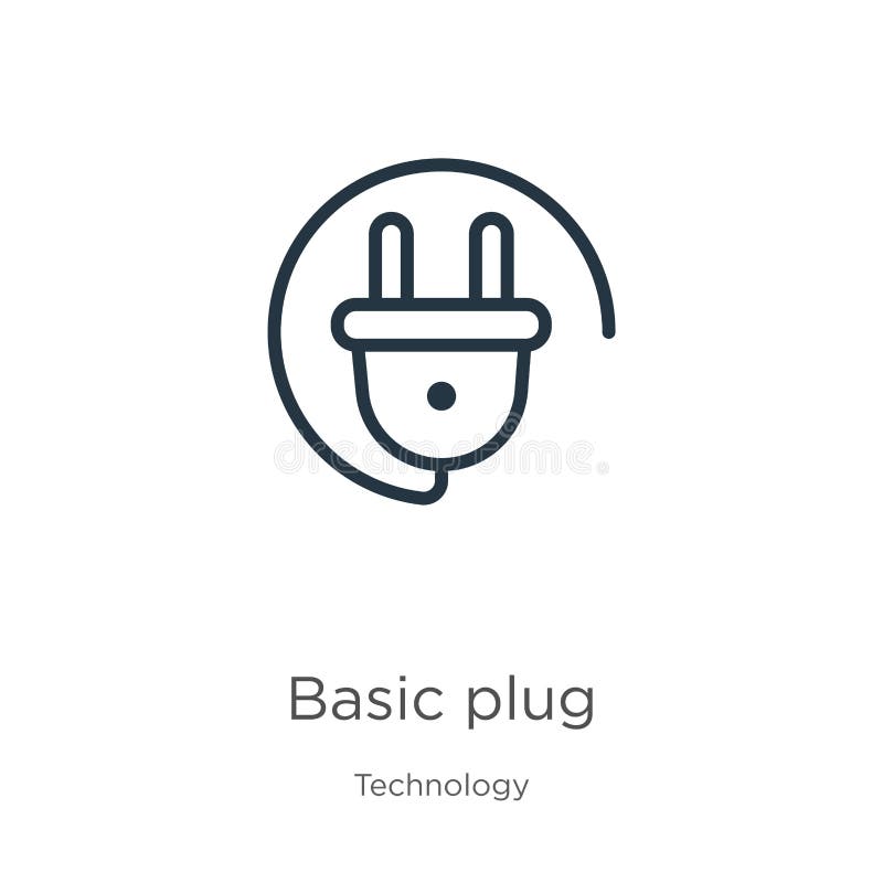 Basic Plug Icon in Filled, Thin Line, Outline and Stroke Style. Vector ...