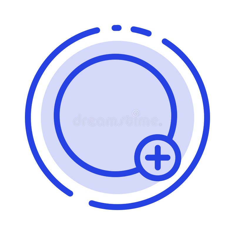 Basic, Plus, Sign, Ui Blue Dotted Line Line Icon Stock Vector ...