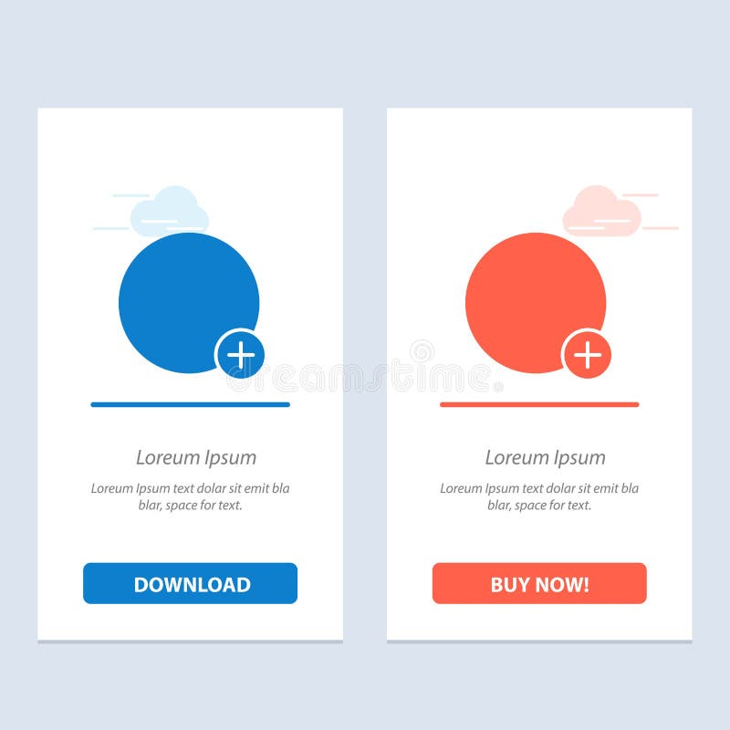 Basic, Plus, Sign, Ui Blue and Red Download and Buy Now Web Widget Card ...