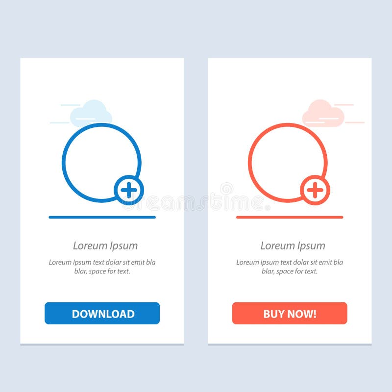 Basic, Plus, Sign, Ui Blue and Red Download and Buy Now Web Widget Card ...