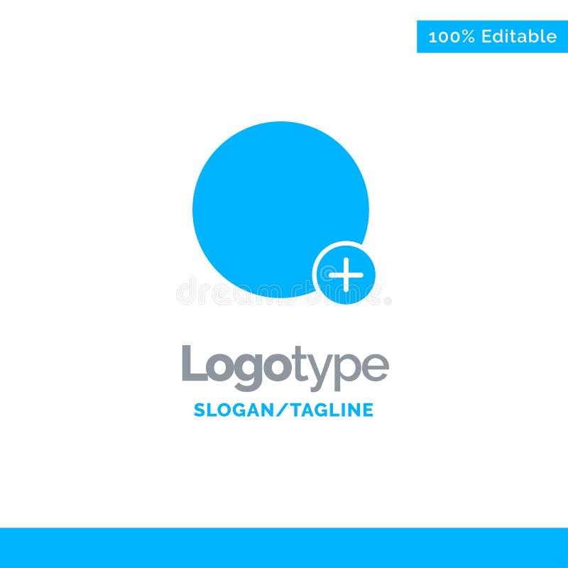 Basic, Plus, Sign, Ui Blue Solid Logo Template. Place for Tagline Stock ...