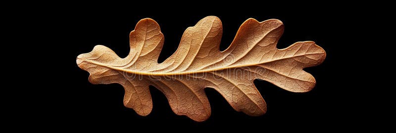 A Basic Portrayal of a Single Enchanted Oak Leaf with Runic Engravings ...