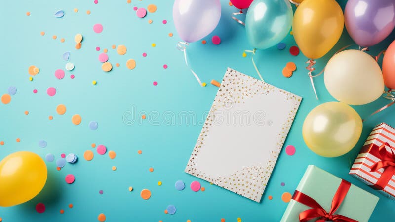Basic Postcard Idea for a Birthday Party Stock Image - Image of ...