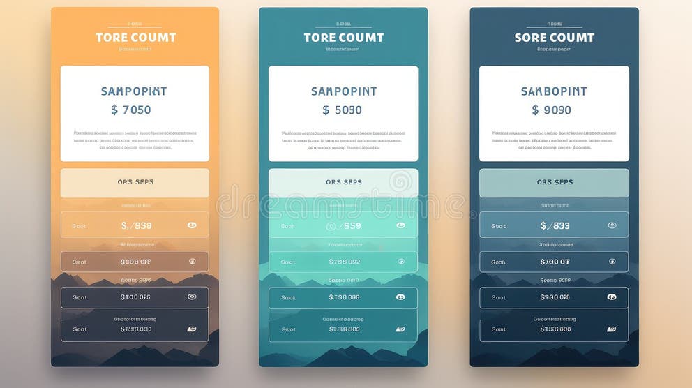 Basic pricing table set stock illustration. Illustration of offer ...