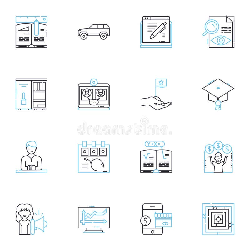 Basic Principle Linear Icons Set. Fundamentals, Basics, Essence, Core ...