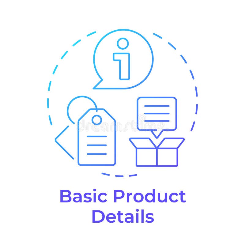 Basic Product Details Blue Gradient Concept Icon Stock Illustration ...