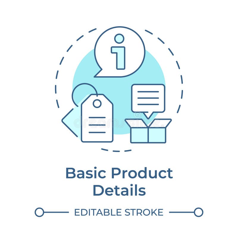 Basic Product Details Soft Blue Concept Icon Stock Illustration ...