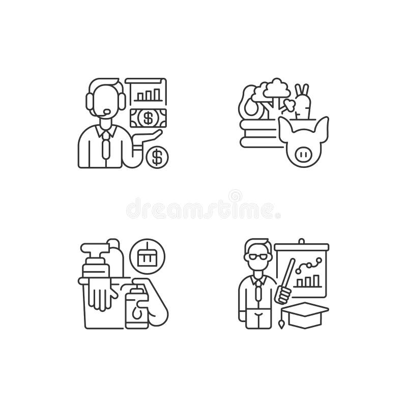 Basic Public Needs Chalk White Icons Set on Black Background Stock ...