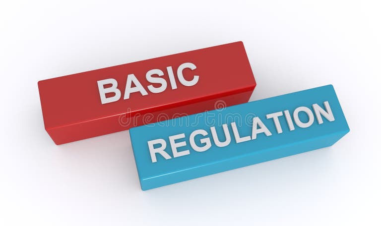 Basic Regulation Word Block on White Stock Illustration - Illustration ...