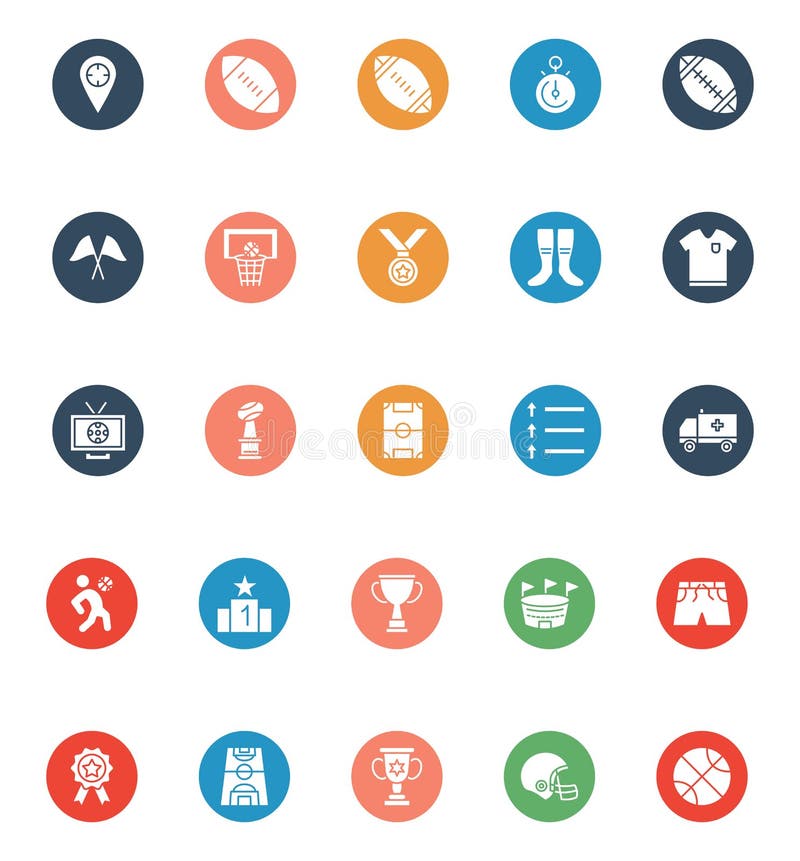 Football Event Isolated Vector Icons Set that Can Be Easily Modified or ...