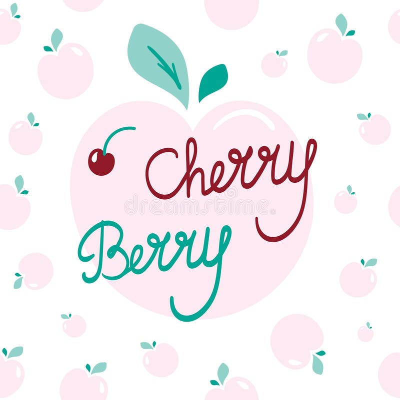 Cherry Berry Lettering stock vector. Illustration of plant - 134401095