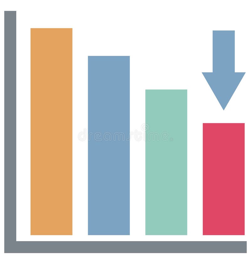 Loss Chart Color Isolated Vector Icon that Can Be Easily Modified or ...