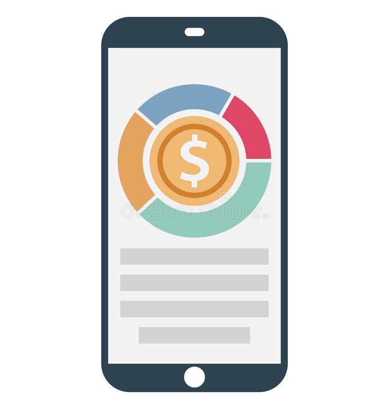 Mobile Graph Color Isolated Vector Icon that Can Be Easily Modified or ...